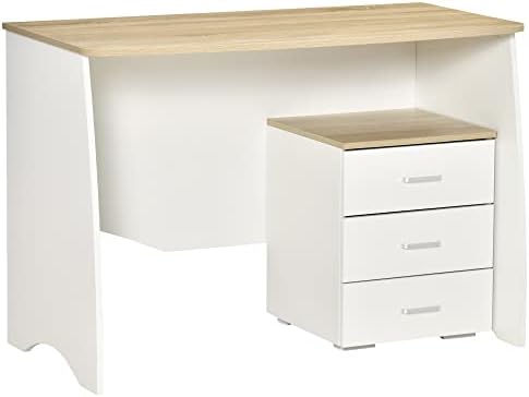 HOMCOM Table d'ordinateur Bureau Informatique avec Caisson de Bureau à ...