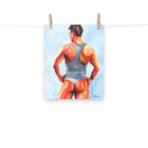 Amazon.com: Gay Art Poster from Watercolor Painting by Goodvin Nerko & Helg Lugano, Homoerotic ...