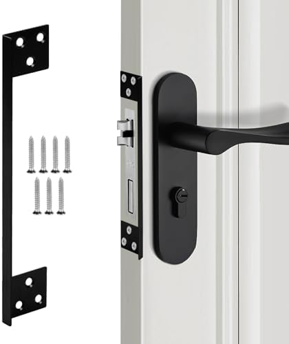 Door Latch Guard Home Security Door Lock Plate, Outswing Door Security ...