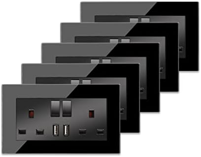 Trendi Switch 2 Gang Artistic Modern Glossy 13 Amp Electrical Long ...