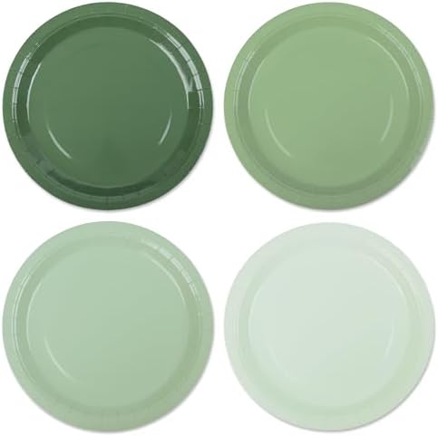Amazon.com: CONEHOY 240 Pcs Iridescent Paper Plates 7 Inch Round ...