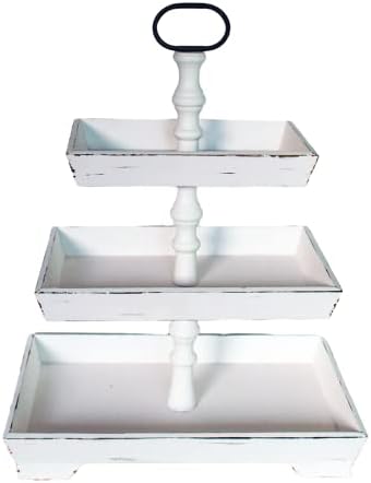 Amazon.com: 3 Tier Serving Tray Vintage Galvanized Metal Stand Kitchen ...