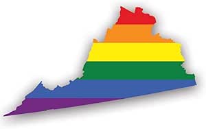 Amazon.com - Virginia State Shaped Gay Pride Rainbow Flag Vinyl Sticker ...