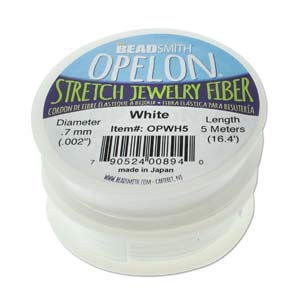 Amazon.com: Opelon Floss Stretch Fiber Bead Cord .7mm 5 Meters White