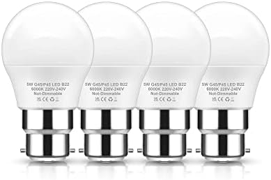 EvaStary B22 LED Bayonet Light Bulbs, G45 Golf Ball LED Bayonet Bulb ...