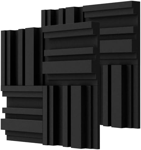 TroyStudio Thick Acoustic Foam Panels in Diffusion Pattern, 12 X 12 X 2 ...