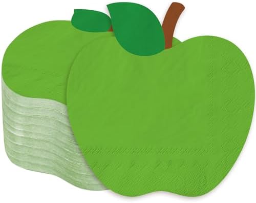 Amazon.com: Whaline 100Pcs Back to School Paper Napkin Green Apples ...
