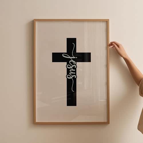 Amazon.com: Jesus Cross Wall Print, Christian Poster, Religious Print ...