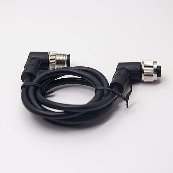 Amazon.com: M12 3 Pin Right Angle Sensor Plug Male to Female A Code ...