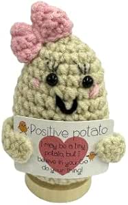 Amazon.com: kirYu Cute Knitted Positive Potato Doll Funny Crochet ...