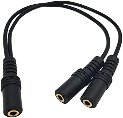Amazon.com: Qaoquda 9 inch 3.5mm (1/8 inch) Stereo 1-Female to Dual 2 ...