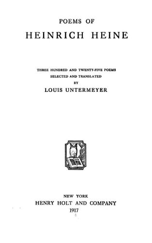 Poems Of Heinrich Heine: Heinrich Heine: Amazon.com: Books