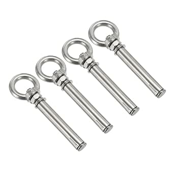 PATIKIL Expansion Eye Bolt M8x90mm, 4 Pack 304 Stainless Steel Shoulder ...