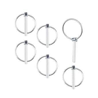 6PCS Lynch Pin Silver Carbon Steel Yoke-End Locking Pins Safety Pins ...