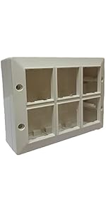 PM Cona PVC Modular Surface Box White Colour, 6703 (3 Modular) : Amazon ...