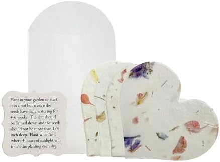 Amazon.com : of The Earth Heart Shape Seed and Petals Handmade Paper ...