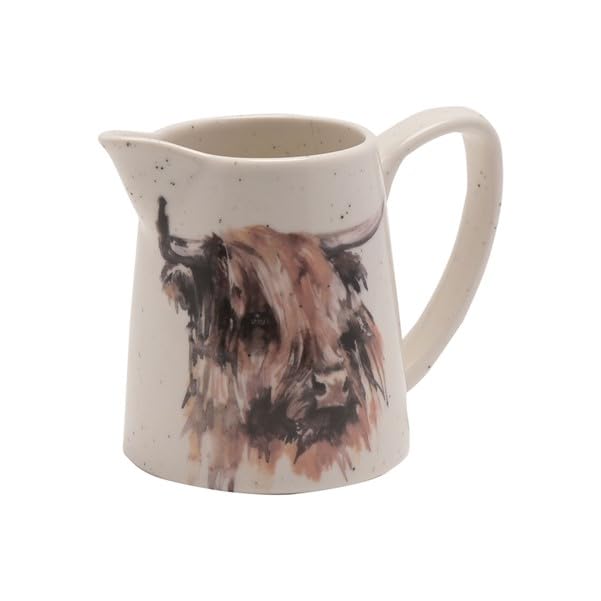 Widdop Ceramic Mini Jug – Highland Cow with Speckled Effect by Meg ...