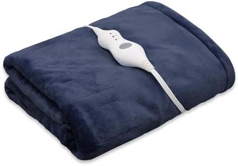Amazon.com: mollie Soft Flannel Heated Throw Blanket 45" x 60" 3 Heat ...
