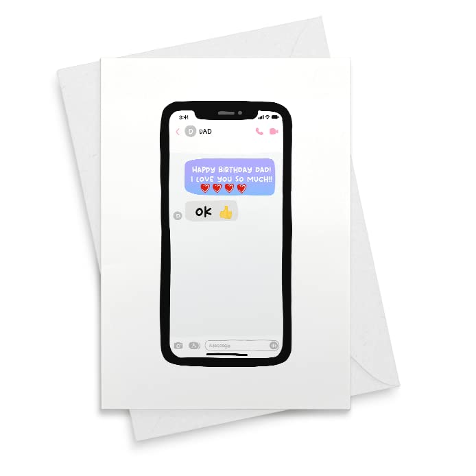 Amazon.com: Classic Dad Text Message, Funny Dad Birthday Card, Dad ...