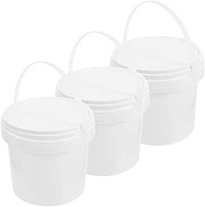 Amazon.com: White Plastic Bucket 3pcs Toy Organizers Candy Buckets ...