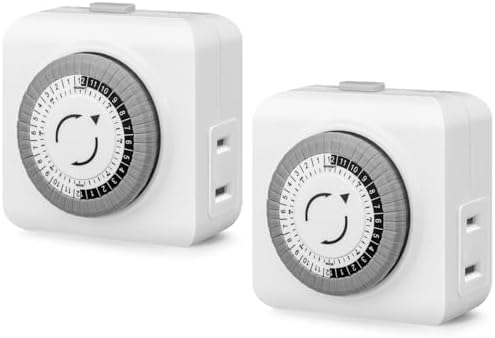 BN-LINK Indoor Timers Plug Mechanical 2 Prong 24-Hour Mini Lamp Timers ...