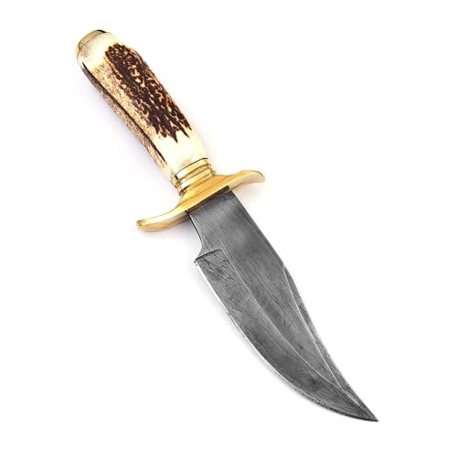 Making a Hunting Knife with Antler Handle and Brass Bolsters ...