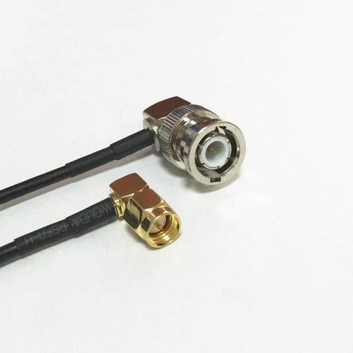 SMA Male RA to BNC Male Plug Right Angle RF Coax Cable Adapter RG174 ...