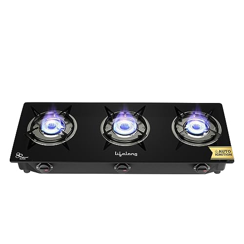 Lifelong LLGS803 Auto Ignition, High Efficiency 3 Burner Gas Stove with ...