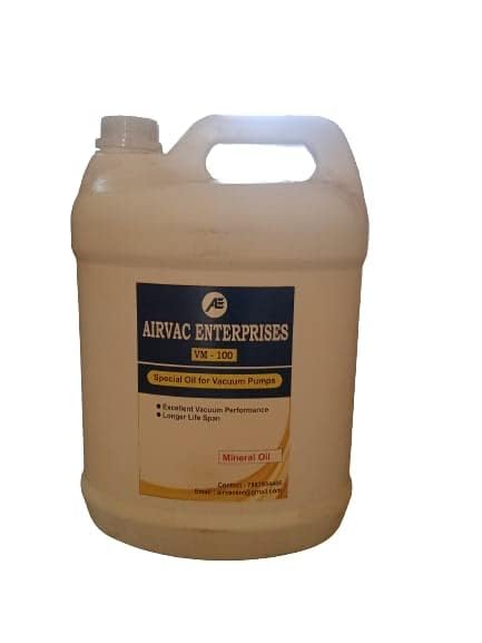 Airvac VM100 Vacuum Pump Oil 5 Litre Vacuum Pump Oil with Single and ...