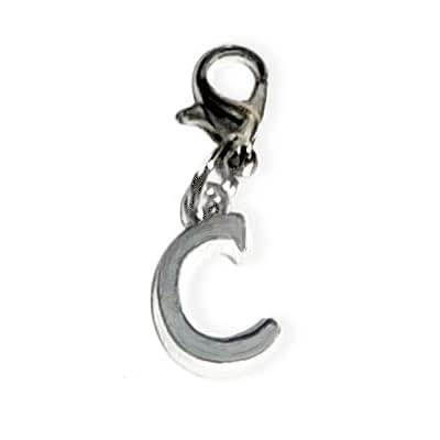 Amazon.com: Letter Clip On Charms Zipper Pulls Initials, Silver ...