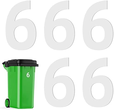 Pack of 5 Wheelie Bin Numbers for Bins Silver Wheelie Bin Stickers 3 ...