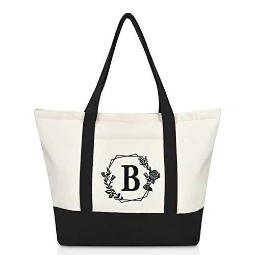 Monogram bags. BeeGreen Initial Personalized Canvas Tote Bag 13oz with ...
