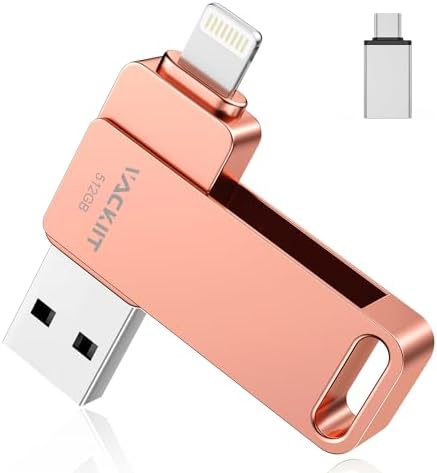 Cle USB 512 Go pour Apple Certifié Lightning,Vackiit Clé USB C Photo ...