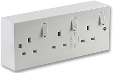 Single 1 Gang to Triple 3 Gang Switched Fused Mains Socket Converter ...