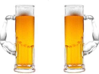 Buy JG Tallest Muscle Man Beer Mug 600 ML Glass Beer Mug (600 ml, Pack ...