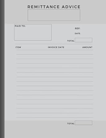 Remittance Advice: Blank Remittance Form Book To Track and Manage Your ...