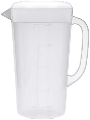 JanJean 2L Plastic Pitcher Jug with Lid, Dishwasher Safe Plastic Jug ...