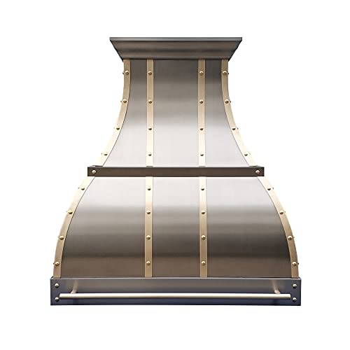 Stainless Steel Range Hood with Pot Rail Wall Mount 30'' W,27'' H, CT ...