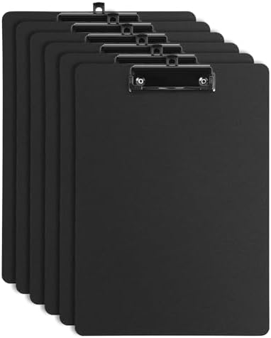 Clipboard Folder, 6 Packs A4 Plastic Clip Boards with Secure Hold for ...
