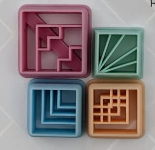A1 3D Prints Polymer Clay Earing Cutter, Art Deco Squares Shapes, Clay Earing Making Tools, DIY ...