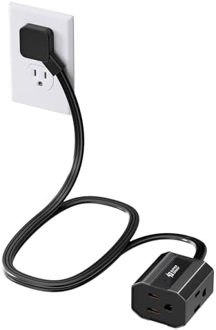 Amazon.com: Extension Cord 3ft SUPERDANNY Mini Power Strip Ultra Right ...