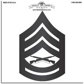 Amazon.com: USMC Gunnery Sergeant Black Metal Rank Decal : Automotive