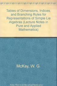 Amazon | Tables of Dimensions, Indices, and Branching Rules for ...