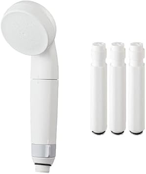 Amazon.co.jp: SANEI 浄水原水切替え式シャワーヘッド 日本アトピー協会推薦品 残留塩素カット カートリッジ1本付き PS7964-80XA-MW2 & 交換用カートリッジ3本 ...