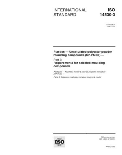 ISO 14530-3:1999, Plastics - Unsaturated-polyester powder moulding ...