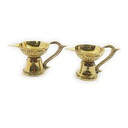Buy RAMA METAL Brass DEEPAM Set (Pack of 2) Online at Low Prices in ...