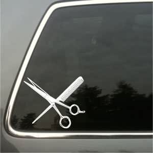 Amazon.com: Hairdressing Shears and Comb vinyl Decal : Automotive