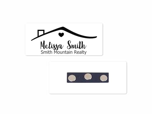 Amazon.com: Personalized Magnetic Name Badge, Real Estate Slanted Roof ...