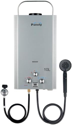 Patoly Outdoor Propane Gas Water Heater, 10L 2.64 GPM Portable Tankless ...