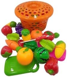 Buy PICCUKA Fruit and Vegetable Cutting Set | Realistic Sliceable Play Food with Basket | 15pcs ...